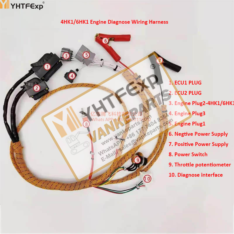 Hitachi Excavator 4Hk1 6Hk1Engine Start Test Diagnosis Wiring Harnesses ...